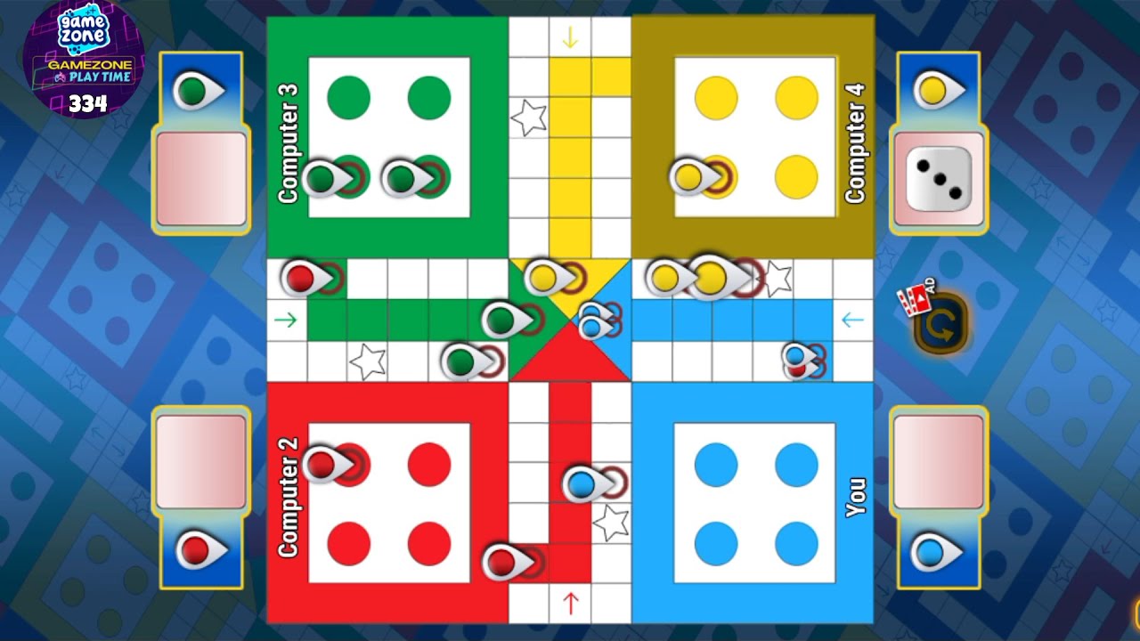 Ludo game 4 players | Player Vs Computer | ludo king game | Ludo Match Win 334 - YouTube