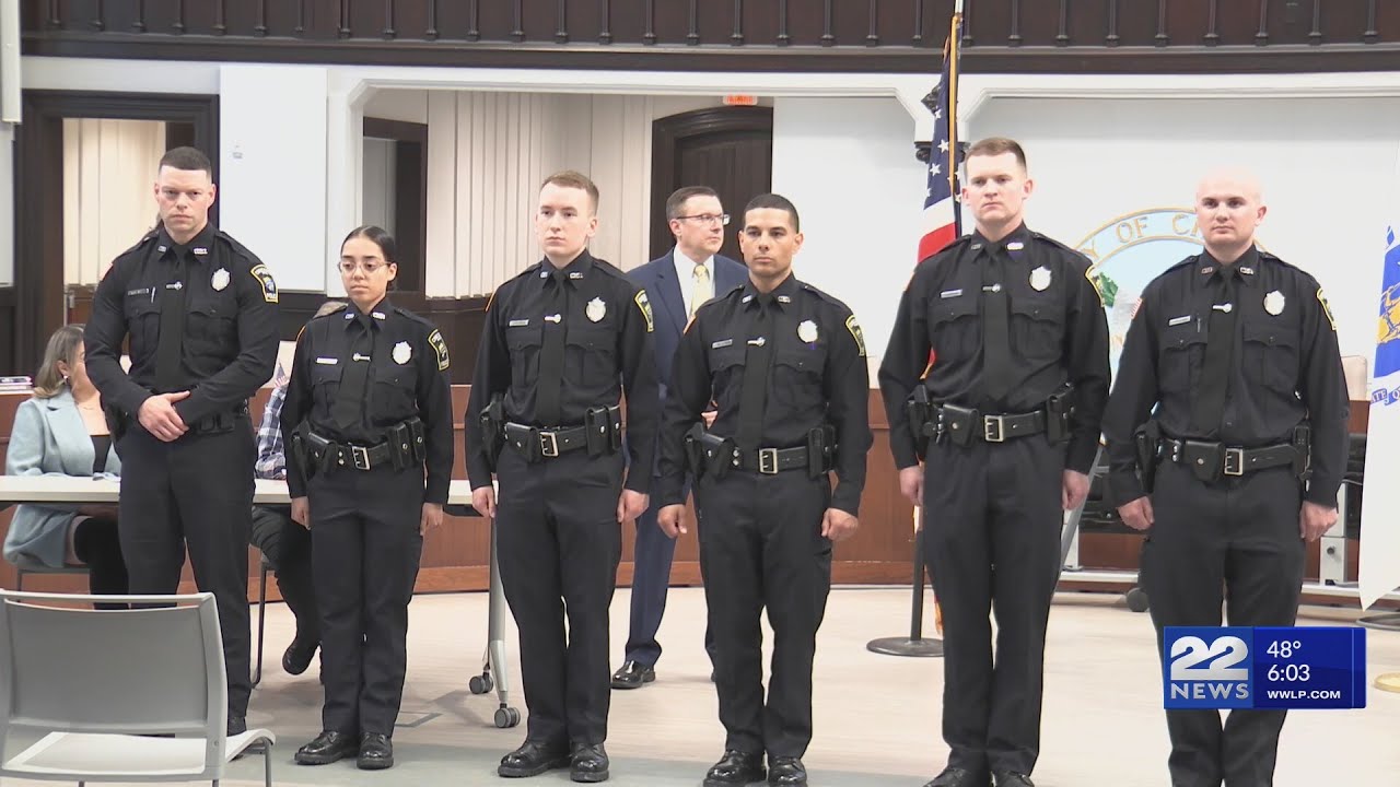 Six officers join the Chicopee police force - YouTube