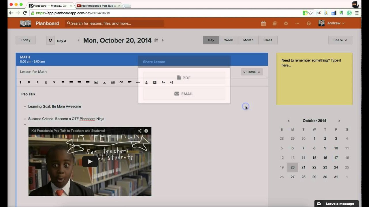 Planboard Lessing Planning Demo - YouTube