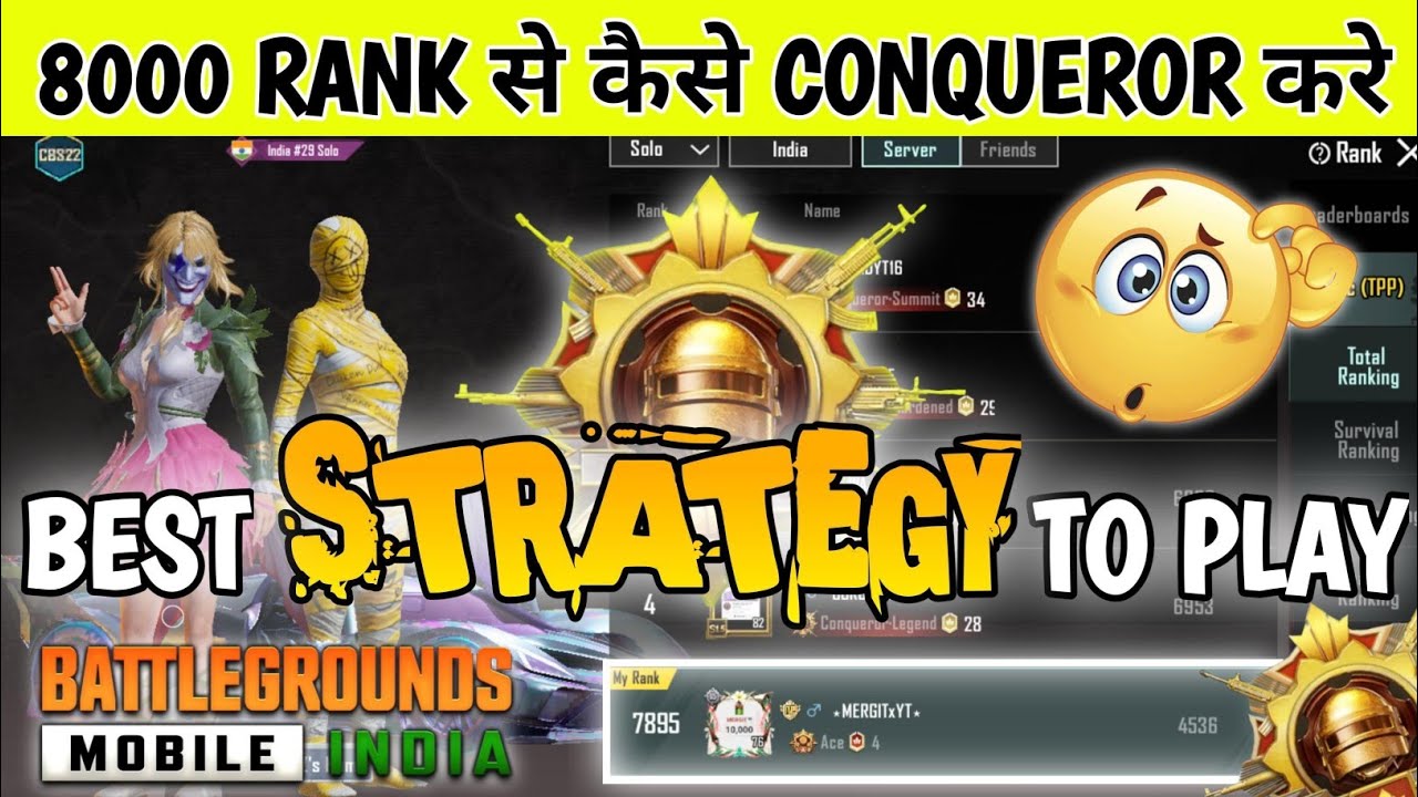 🇮🇳RANK 8000 TO CONQUEROR RANKPUSH | CONQUEROR RANKPUSH TIPS AND TRICKS ...
