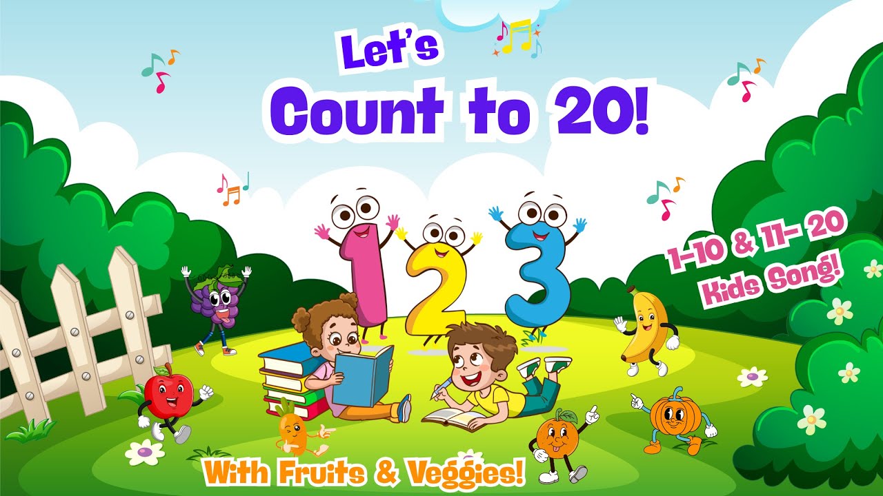 Count to 20 Song for Kids | Learn Numbers with Fun Fruits & Veggies ...