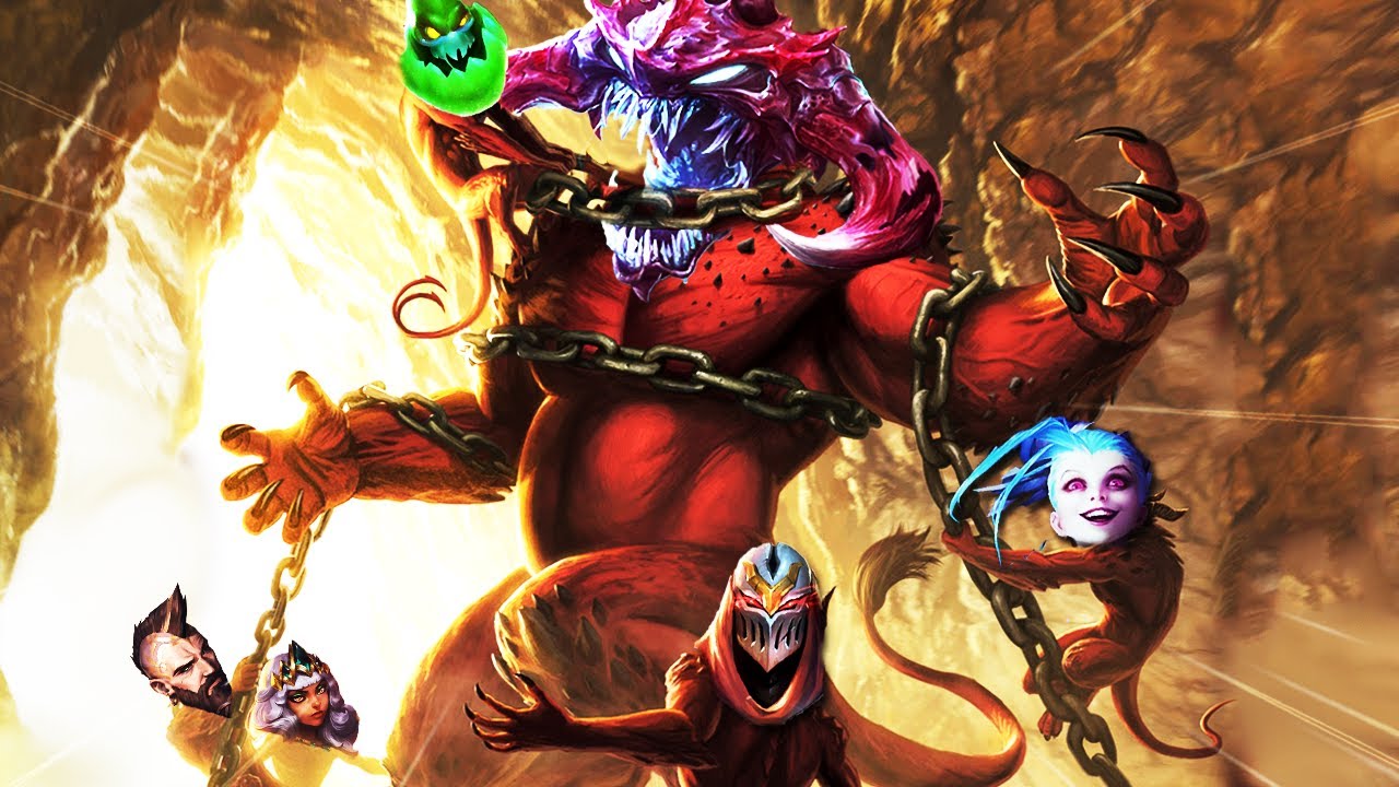 This is the Most One-Sided 1v9 Cho'Gath Game you Ever SAW!!! Two Teams ...