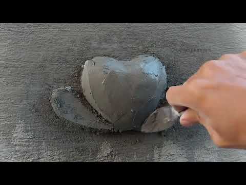 Create a side view flower with cement sand, strange