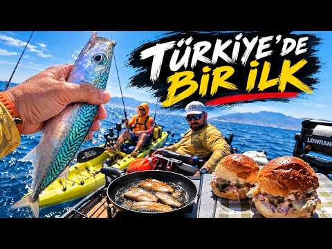 Denizin Ortasında Mutfak Kurdum! | Balık Burger - Kayak Fishing
