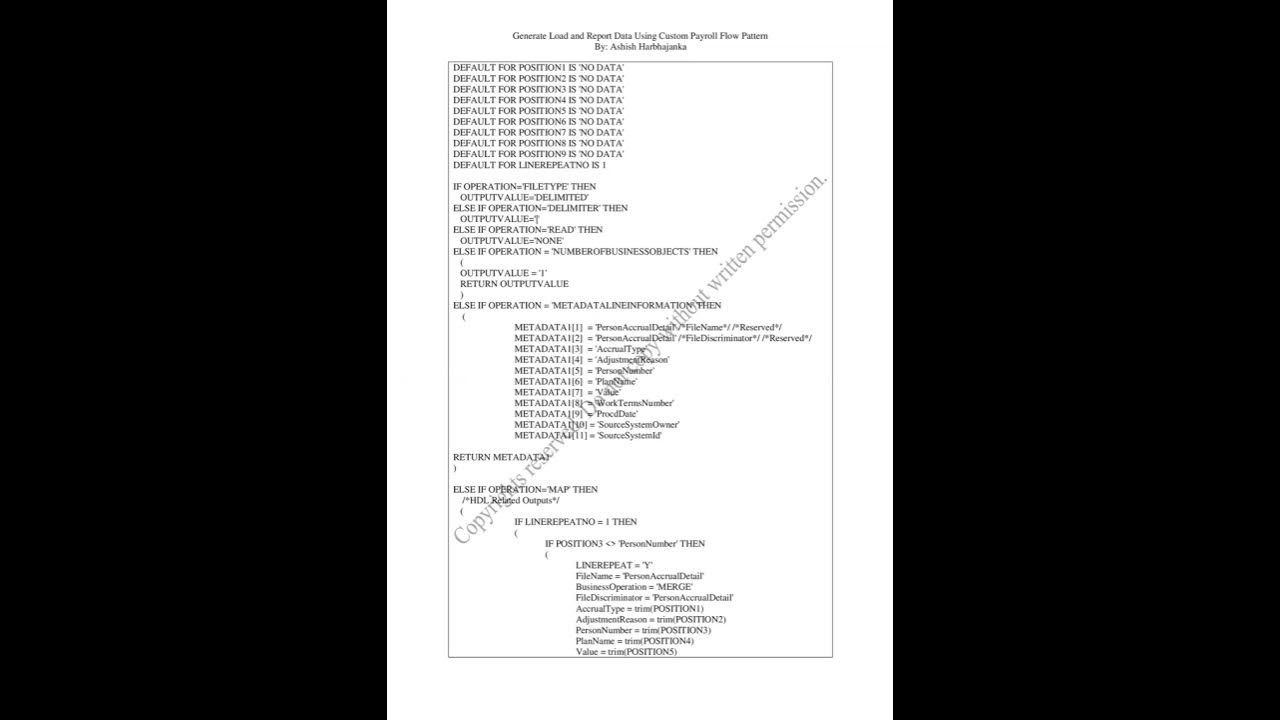 Generate Load and Report Data using Custom Payroll Flow Pattern - YouTube