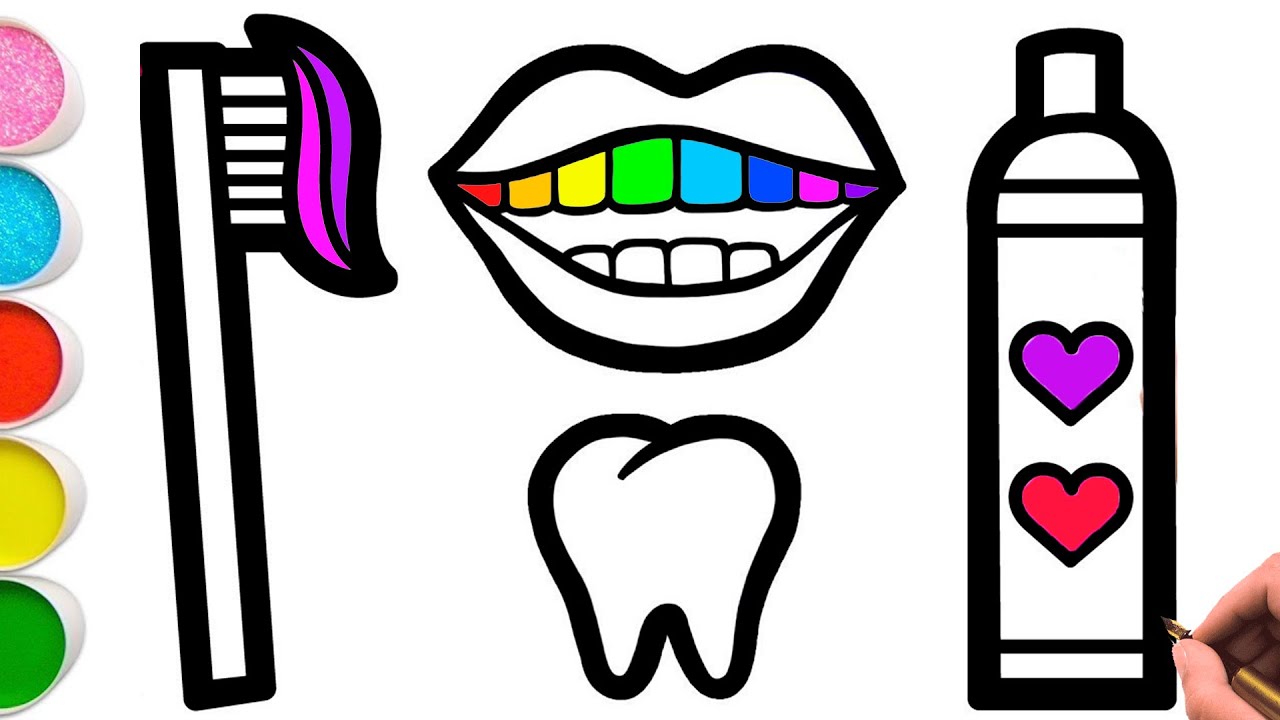 Drawing a Picture of Oral Hygiene For kids and toddlers || Easy drawing ...
