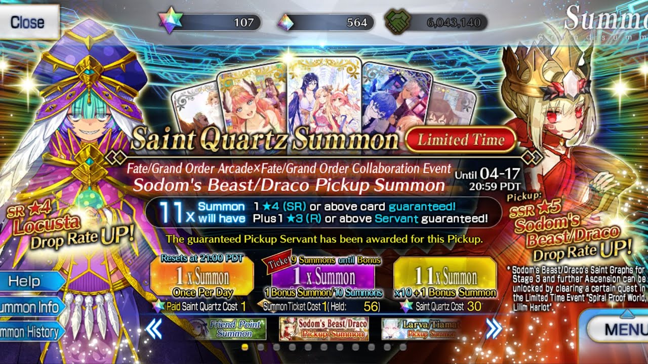 FGO [Arcade Collab: Lilim Harlot] Nero Draco & Proto Merlin Banner ...