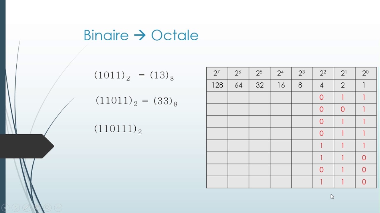Codage Conversion Binaire En Octal YouTube