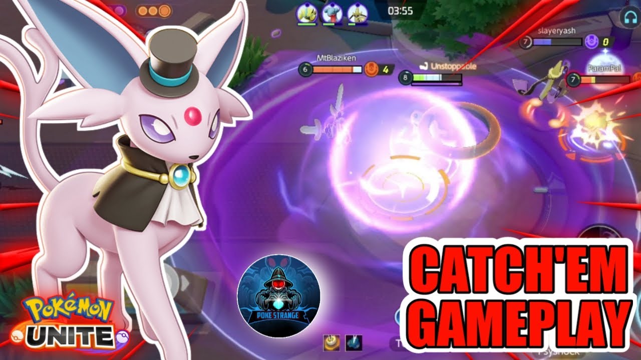 Espeon New Catch'Em Gameplay | Pokemon Unite 1st Anniversary | Poke ...