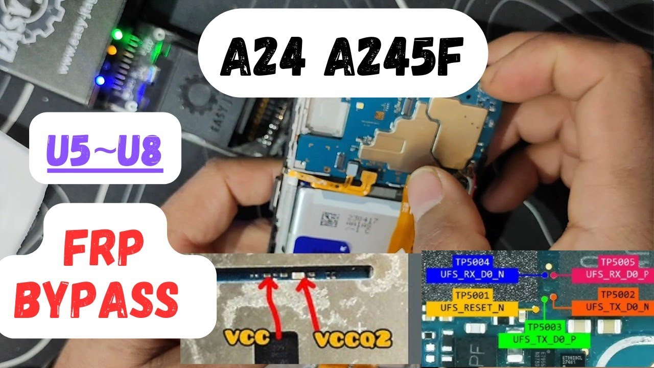Samsung a24 a245f u5~u8 frp bypass / jtag plus - YouTube