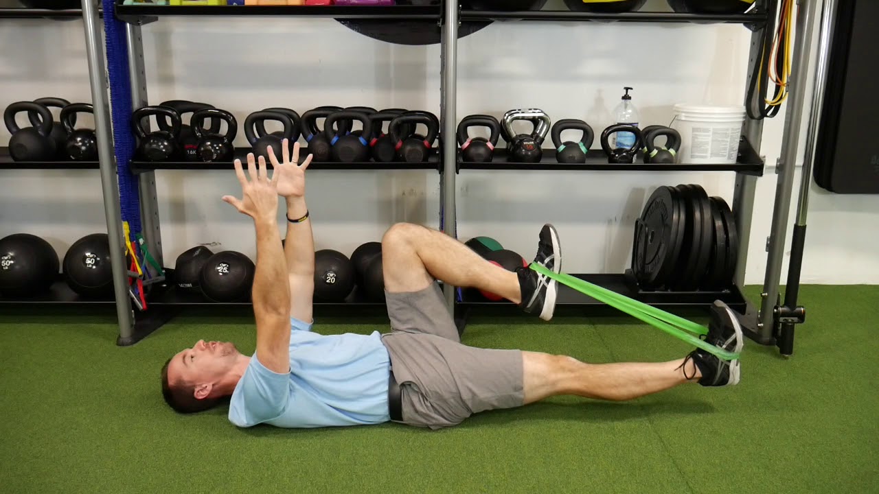 Deadbug Mini Band Hip Extension - YouTube