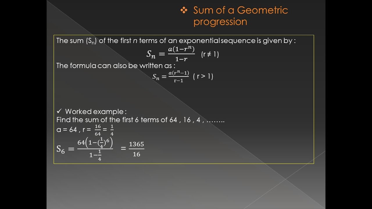Geometric Progression / Exponential Sequence - YouTube