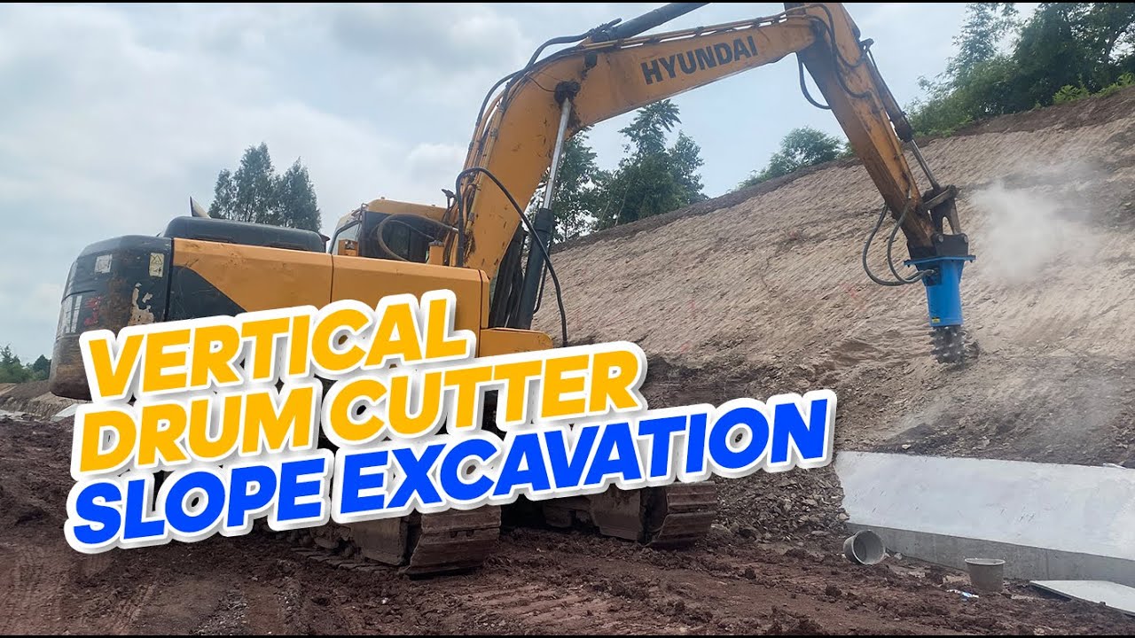 High-speed railway slope foundation trench excavation - YouTube