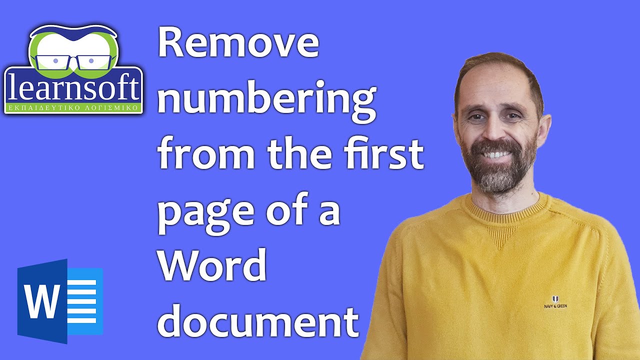 Remove Numbering From The First Page Of A Word Document YouTube Remove Numbering From The First Page Of A Word Document YouTube
