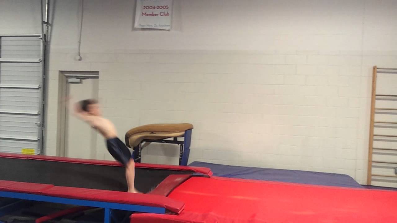 CGA tumble track front hand spring 2 1\2 twist - YouTube