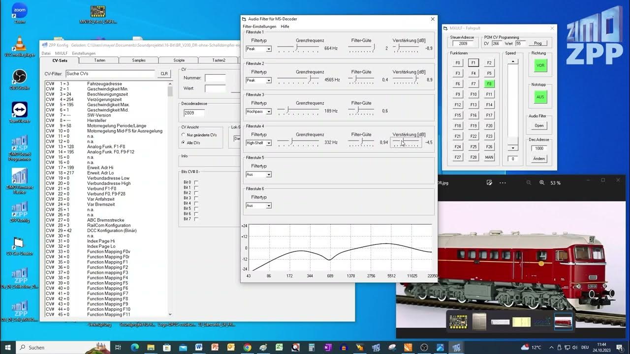 ZIMO ZSP Audiofilter DEMO - Komfortabel Soundprojekte an Lautsprecher anpassen - YouTube