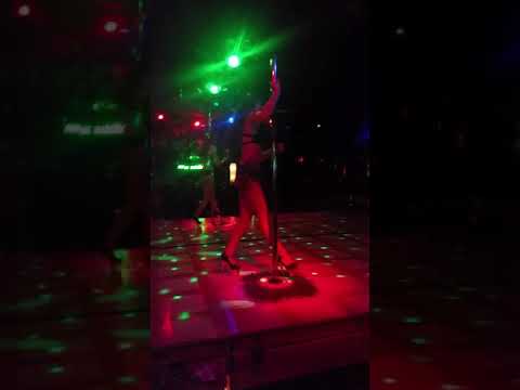 Freestyle pole/floor work dance at strip club