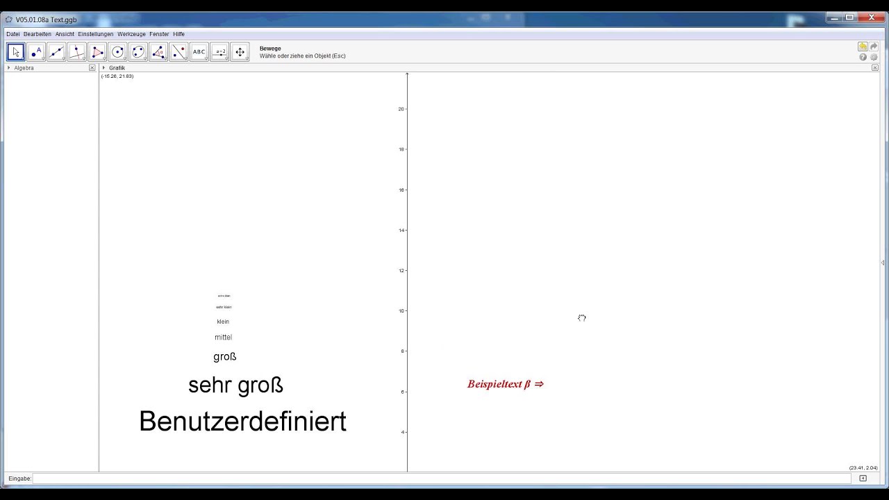 GeoGebra Videotutorial: Text einfügen (V05.01.08) - YouTube