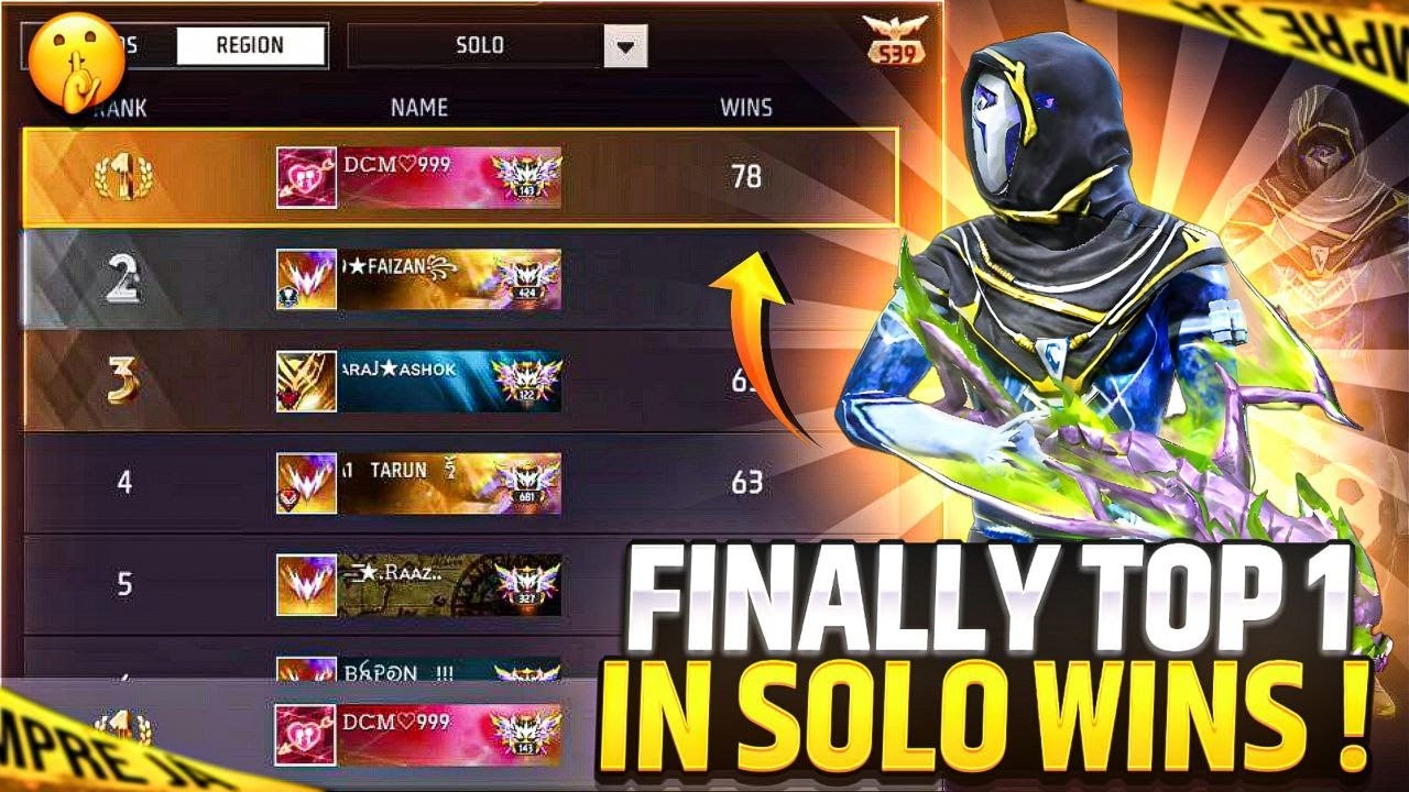 Finally Region Top 1 In Solo Wins | Solo Rank Push Tips And Tricks ...