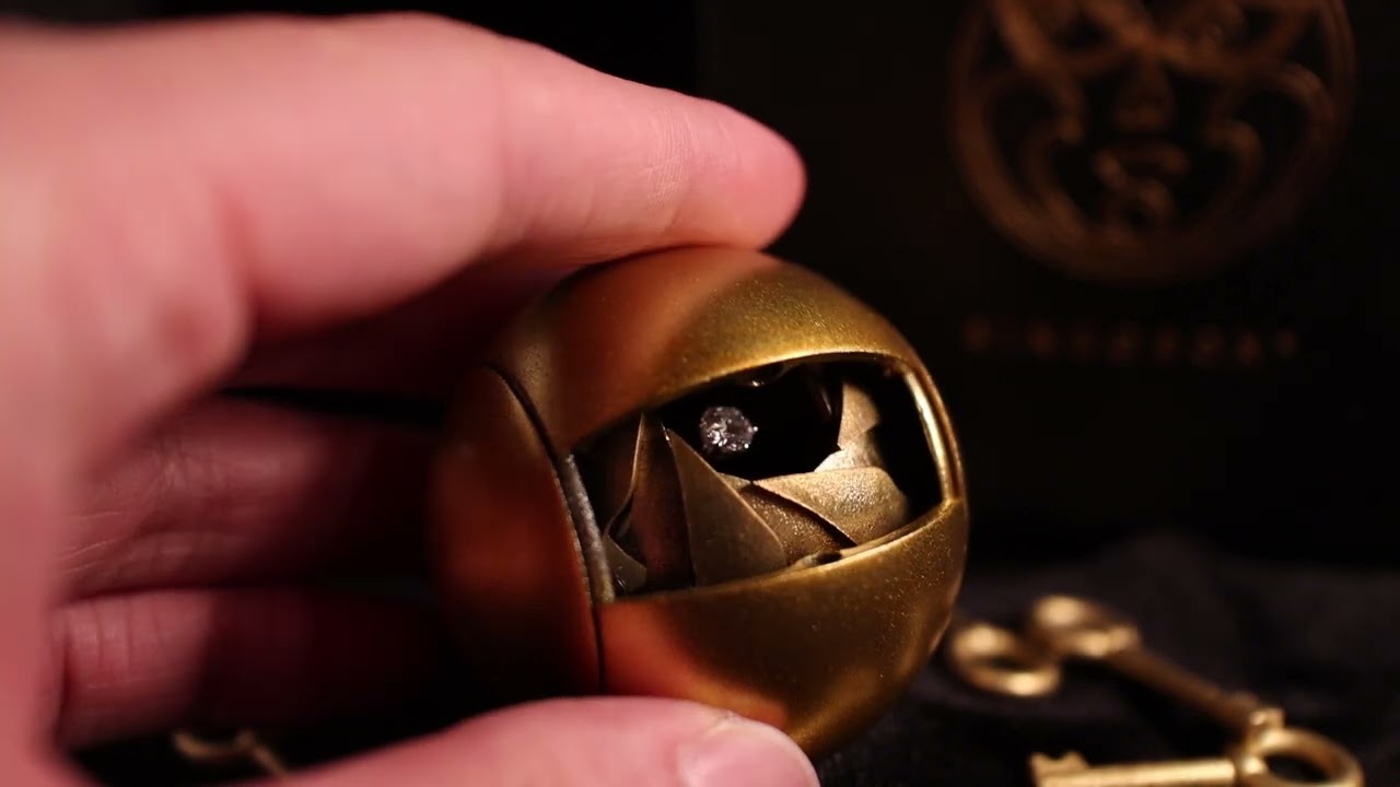 Iris spherical ring box inspired by the golden snitch - YouTube