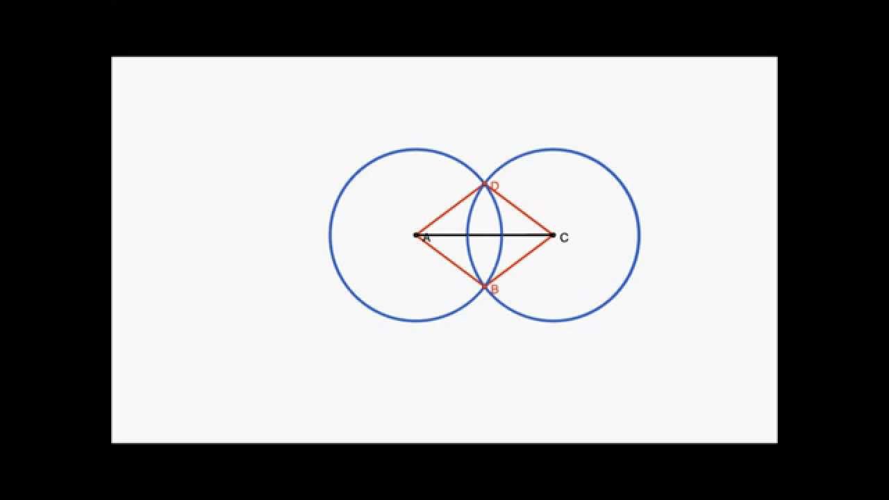 Construction d'un losange sur base d'une diagonale - YouTube
