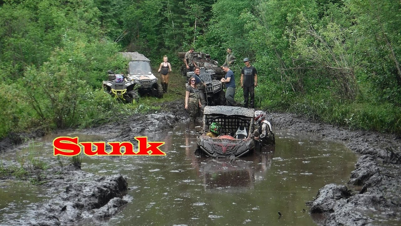 Swamped SxS Stucks Breakdowns Crazy ATV UTV Poker ride Mud continues ...