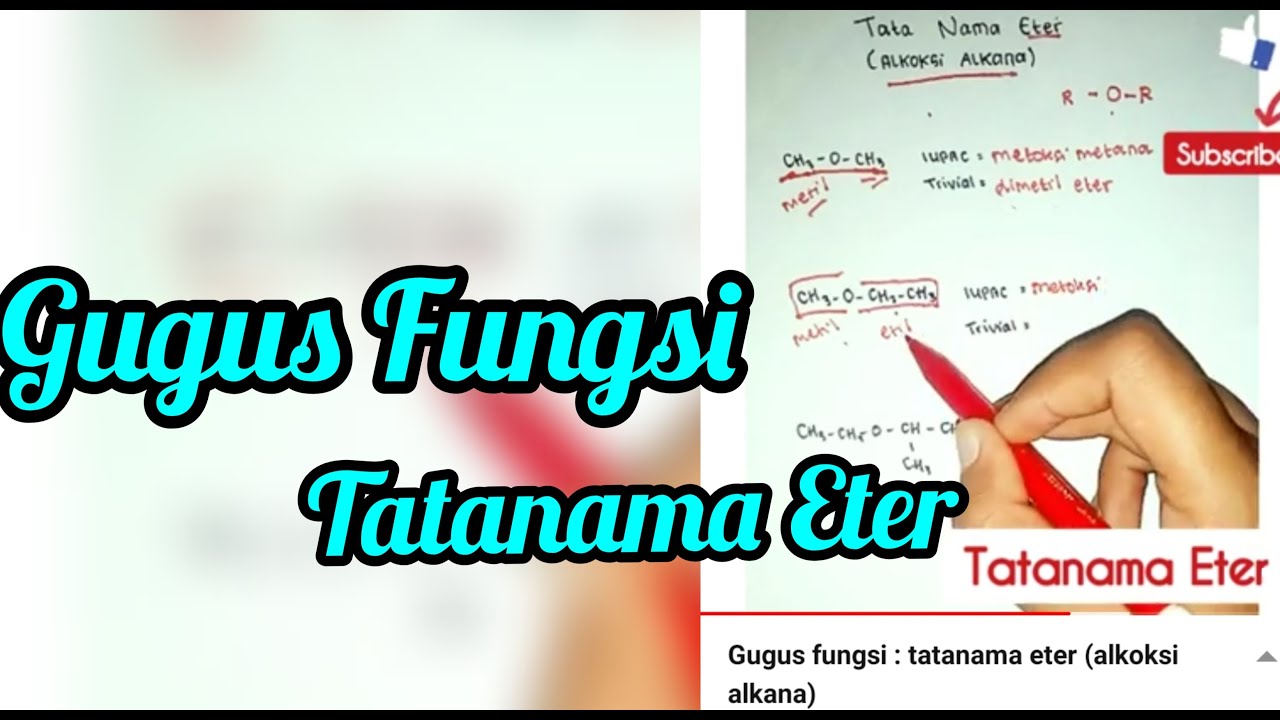Gugus fungsi : tatanama eter (alkoksi alkana) - YouTube