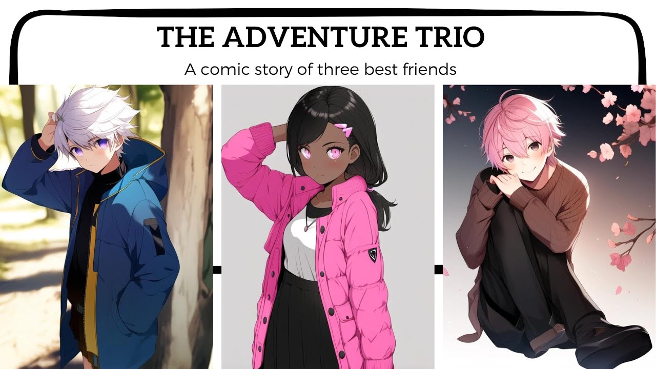 The Adventure Trio. Comic Story of Three Best Friends . Children ...