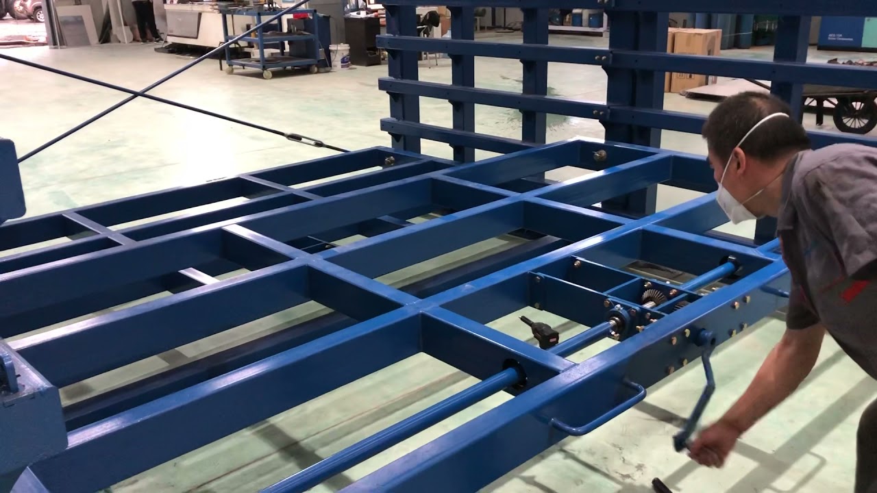 Roll out sheet metal storage rack - YouTube