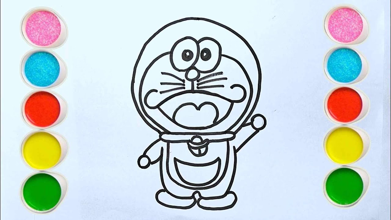 How to draw Doraemon step by step | Easy Step by step Doreamon Drawing ...