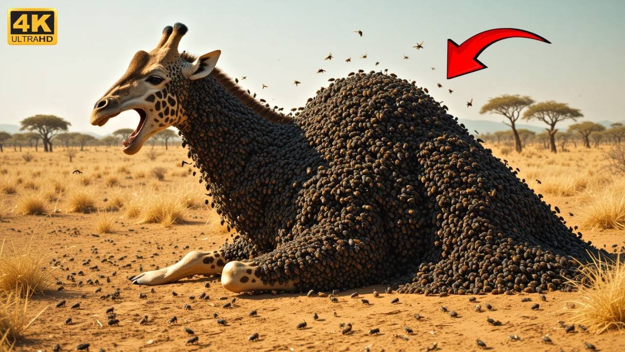 Heart-Stopping Rescue: Giraffe Swarmed by Millions of Bees Saved in ...