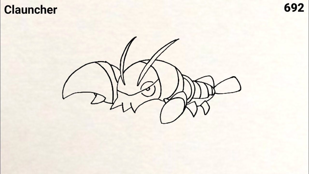How to draw Clauncher From Pokémon | Pokemon Drawing 692 - YouTube