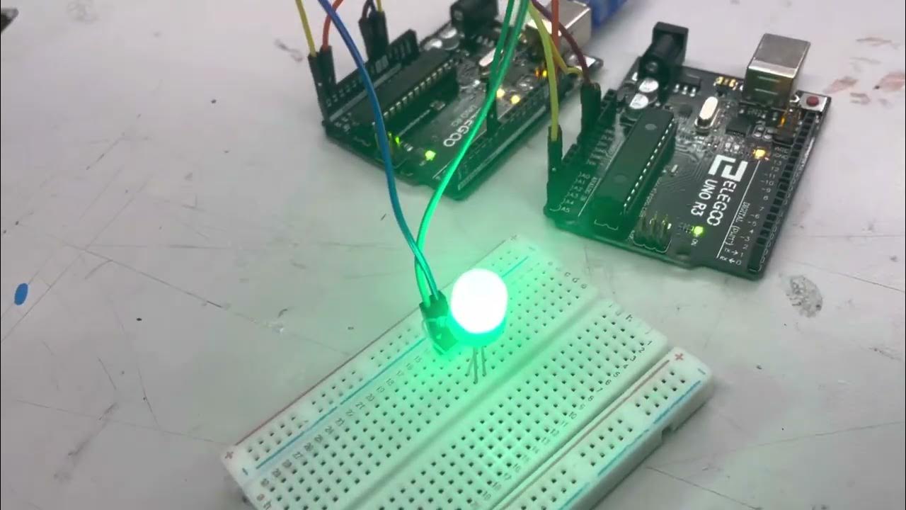 Networking: LED lighting with both Arduinos - YouTube