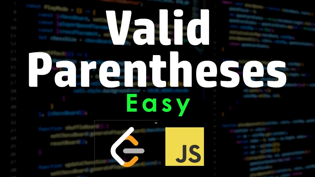 Valid Parentheses | Easy | DSA with JavaScript | Leetcode 20 - YouTube