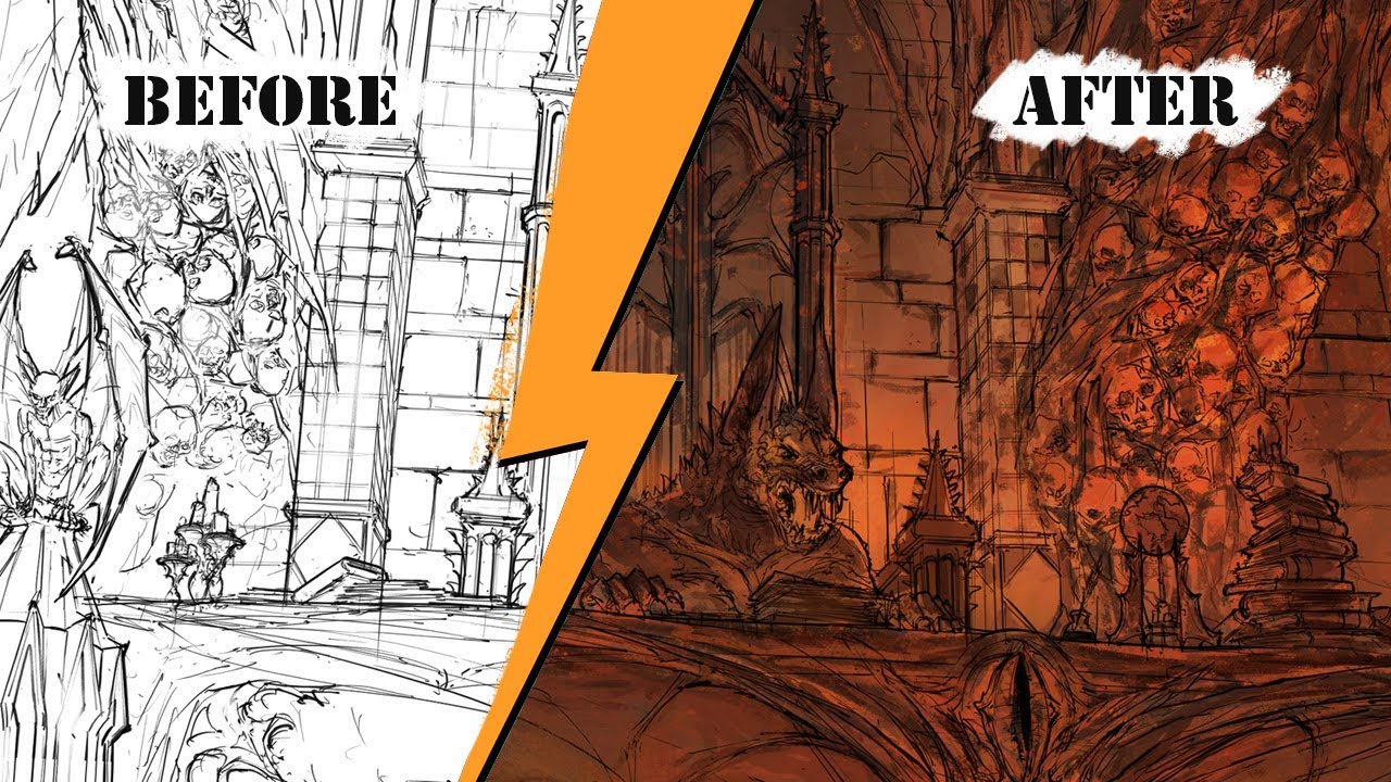 Photoshop Environment Painting Tutorial of Abyss Illustration - YouTube