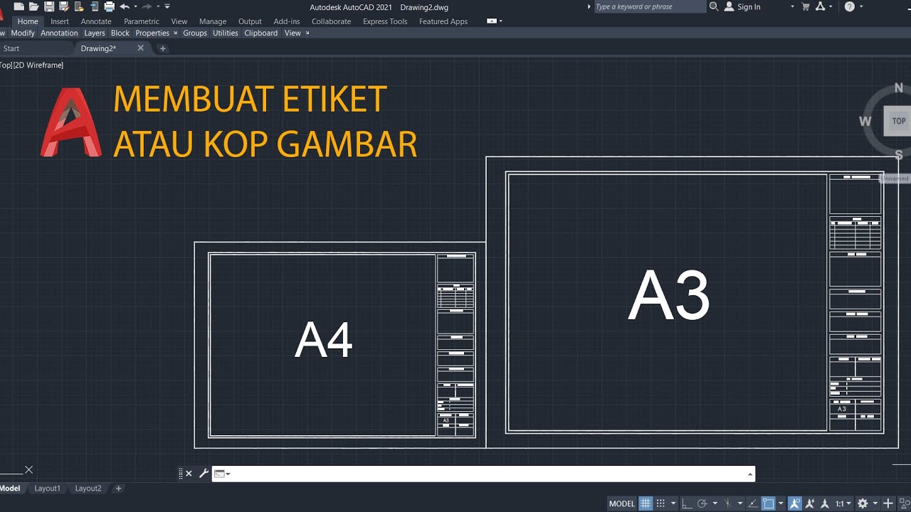 Cara Membuat kop Gambar | AutoCAD Tutorial - YouTube