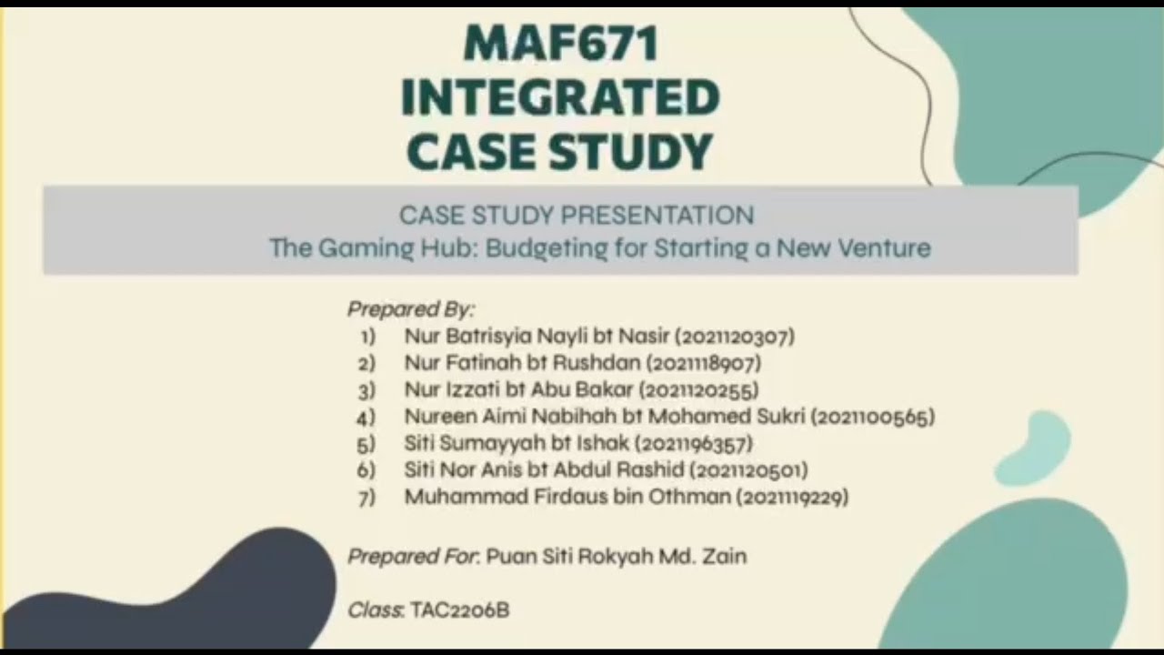 MAF671 INTERGRATED CASE STUDY - YouTube