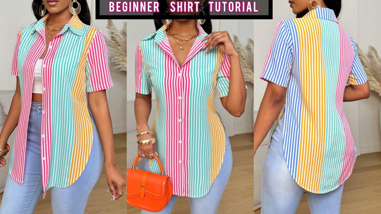 How to Make a Basic Shirt Pattern for Beginners | Easy Shirt with ...