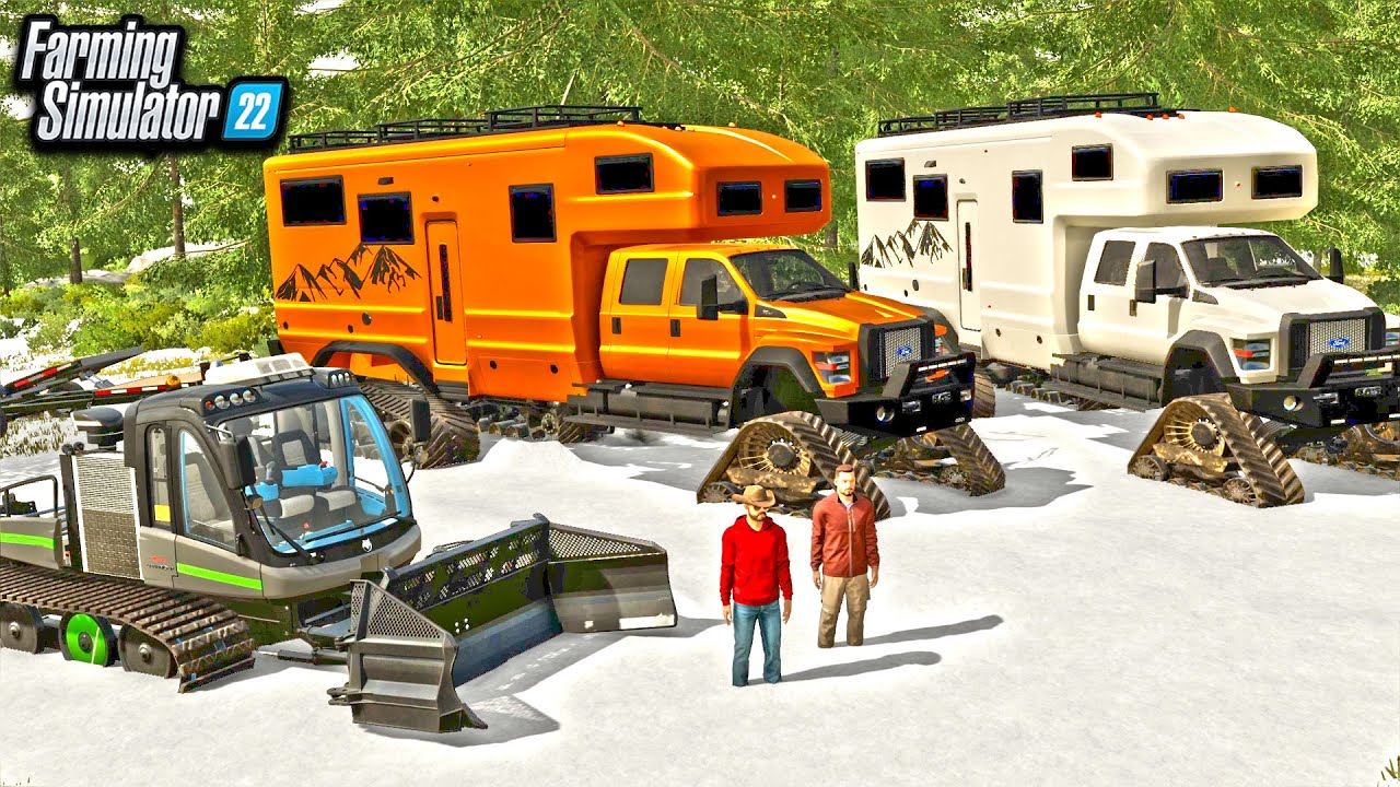 NEW LIFTED F-650 TRUCKS ON TRACKS! (SNOW CAMPING) | FARMING SIMULATOR ...