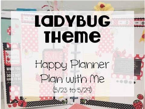 Ladybug Theme Happy Planner Plan with Me (5/16/16 to 5/22/16) - YouTube