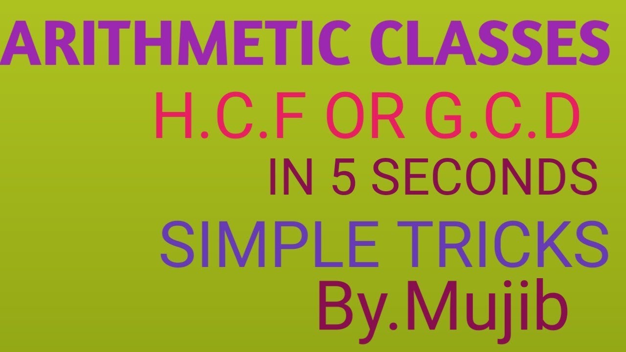 H C F OR G C D H C F OF EVEN NUMBERS ODD NUMBERS HOW TO SOLVE