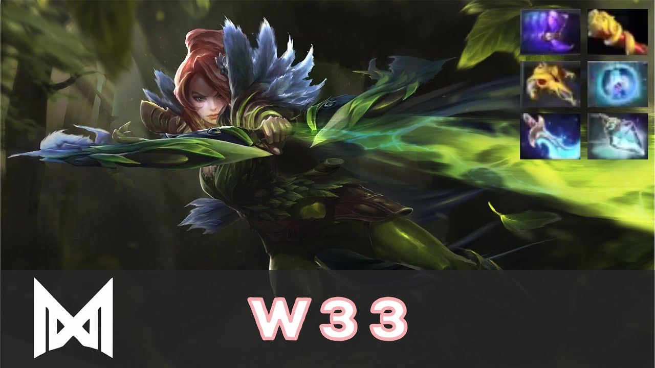 W33 -WINDRANGER DOTA 2 7.23 MIDLANE GAMEPLAY BUILD | DOTA 2 PRO PLAYER ...