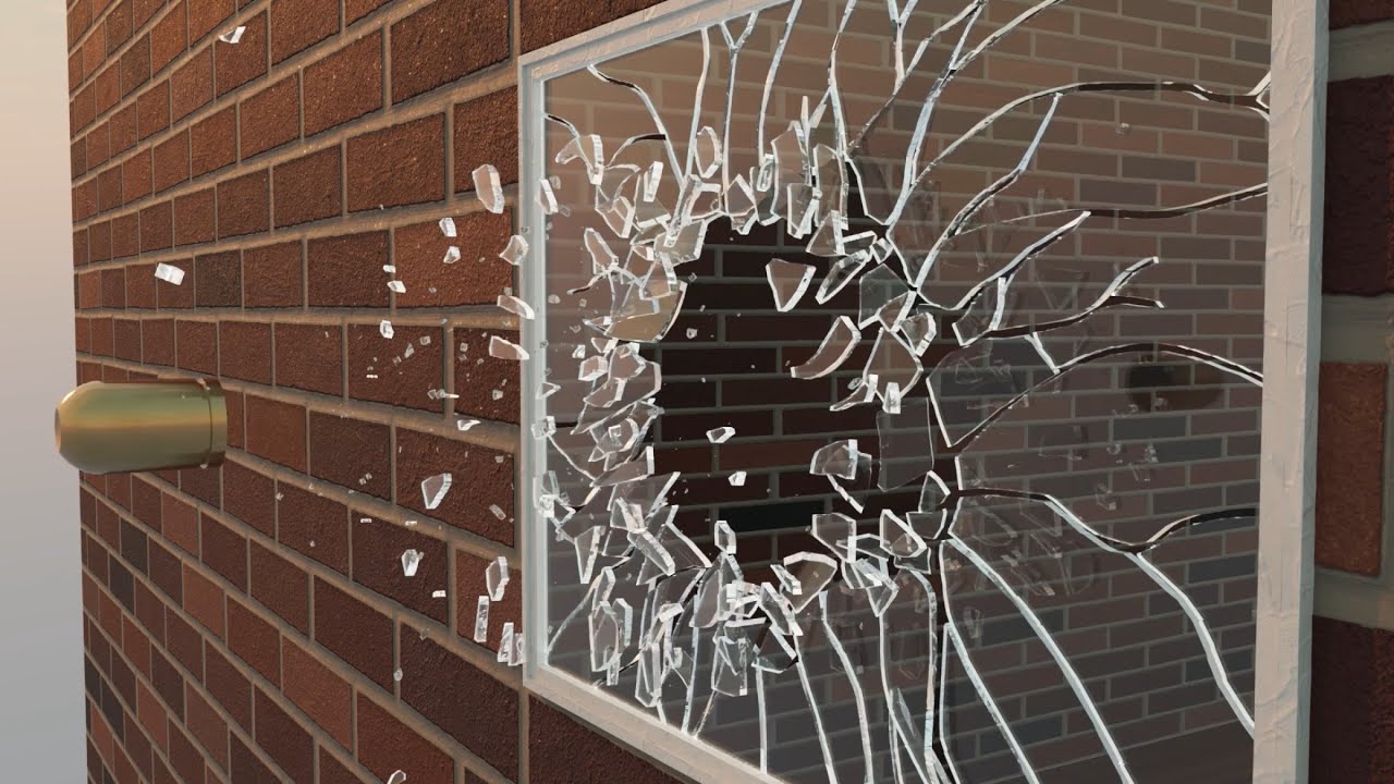 C4D glass shatter animation - YouTube