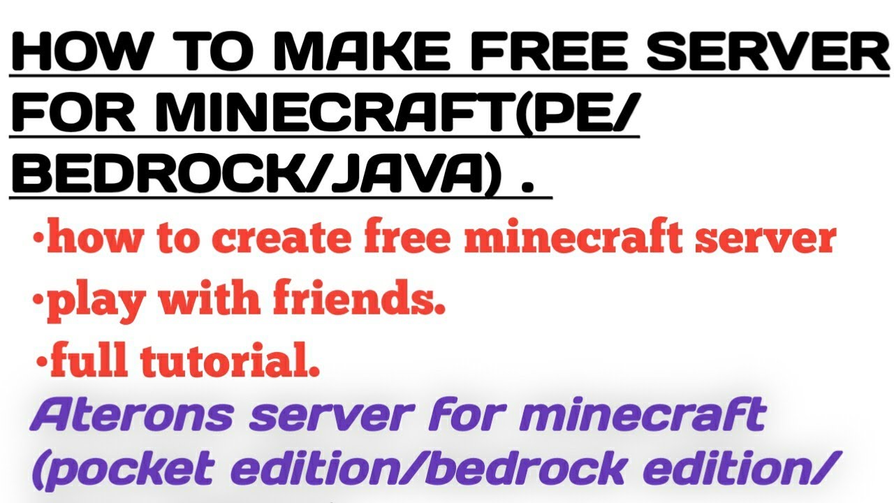 How to create a free minecraft server for minecraft pocket edition ...