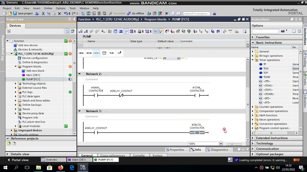 TIA PORTAL REUSABLE FUNCTION WITH TIMER INSIDE IN FUNCTION ,STAR DELTA ...