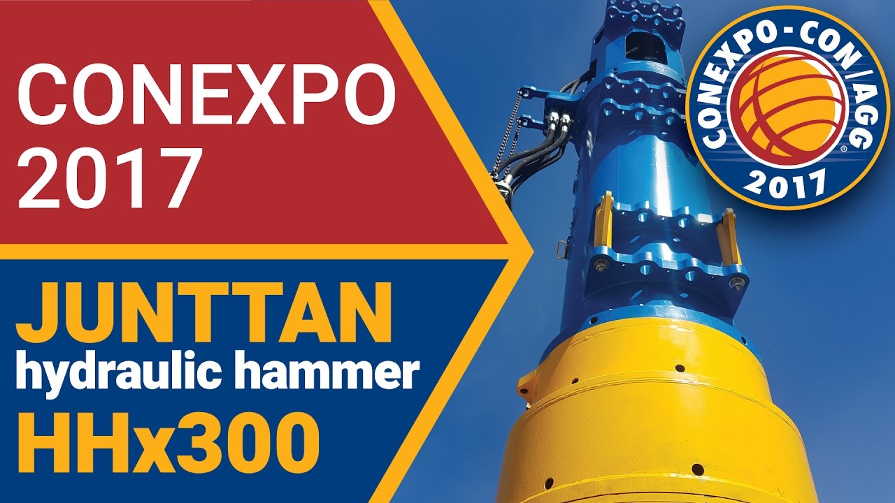 Junttan HHx 300 Hydraulic Hammer on display @ Conexpo 2017 - YouTube