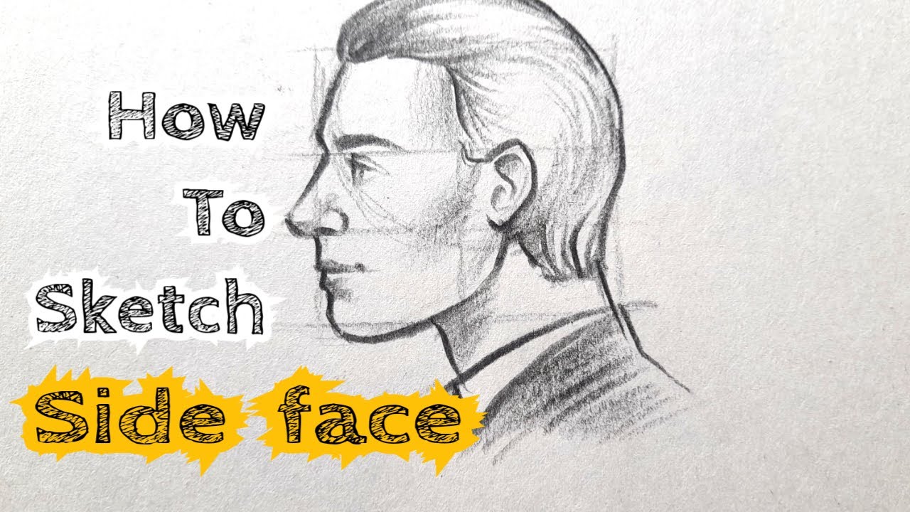 How to Draw a Face Sketch Side View Male EASY TUTORIAL for beginners ...