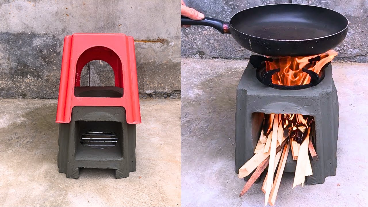 Creativity From Cement - Making a Very Handy Firewood Stove from ...