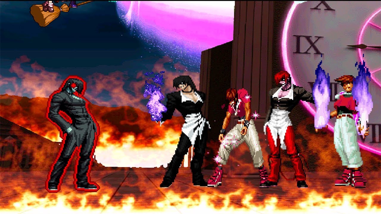 Kof Mugen Bio Element Vs Iori-Chris Team. - YouTube