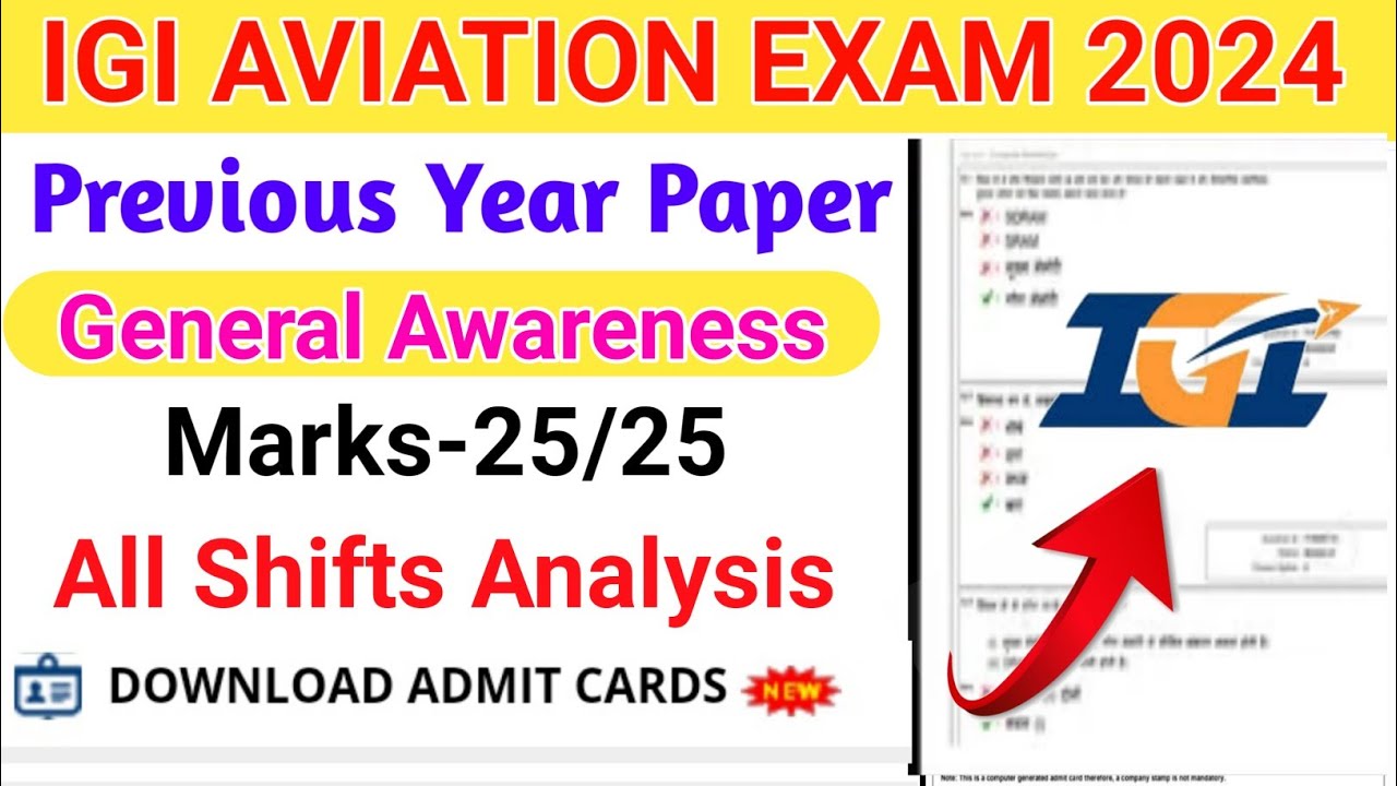 Igi Aviation Exam Question Paper | Igi Aviation Exam General Awareness ...